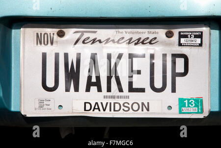 Vanity License Plate Tennessee Stock Photo - Alamy