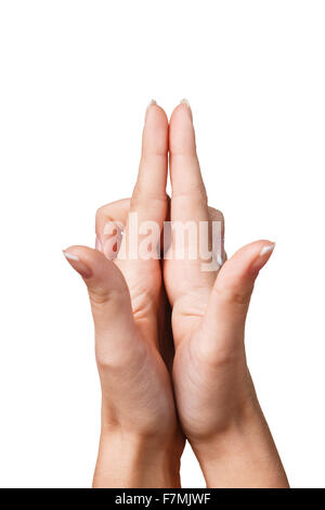 Hand signal. Two hands Stock Photo - Alamy