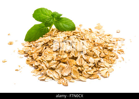 Oats pile with mint branch Stock Photo - Alamy