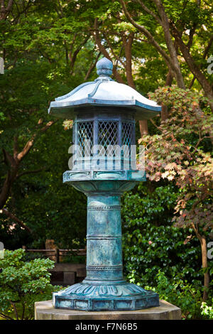 Lantern in Japanese Tea Garden at sunset in the Golden Gate Park, San ...