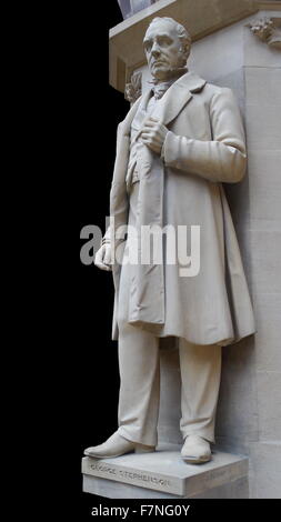 Statue of George Stephenson (1781-1848) English civil engineer and ...