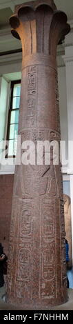 Palm-leaf column of Ramesses II. This column is from a temple primarily ...