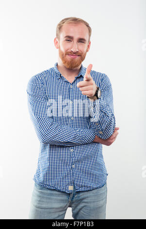 Young man with gun isolated on white Stock Photo - Alamy