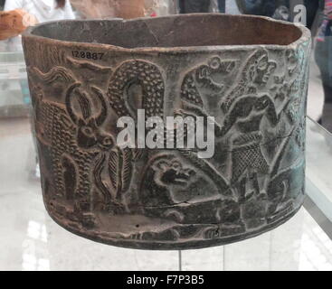 Chlorite vessel with mythological scene, from Iran. Dated Early ...