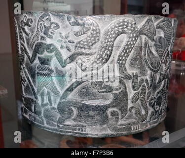 Chlorite vessel with mythological scene, from Iran. Dated Early ...