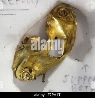 Silver and gilt artefact from the Staffordshire Hoard of Anglo-Saxon ...