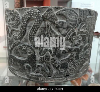 Chlorite vessel with mythological scene, from Iran. Dated Early ...