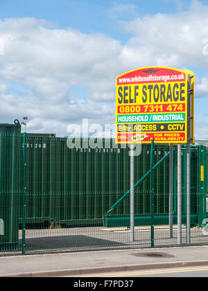 Self storage sign with containers UK Stock Photo - Alamy