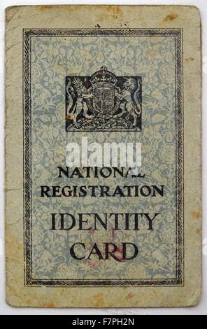 National Registration Identity Card from Wold War 2 (WW11) for a Stock ...