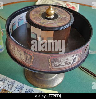 A phenakistoscope, an early animation device that used the persistence ...