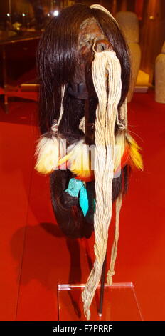 Shrunken head (a Tsantsa), a symbolic item from the Shuar People Stock ...