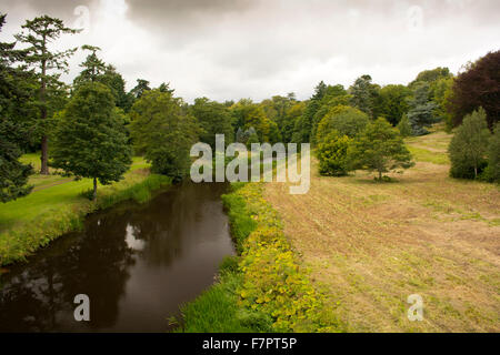 Aln river near Alnwick, Northumberland, England, in spring Stock Photo ...