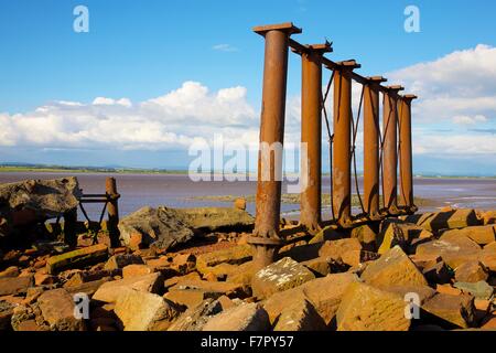Solway Coast. Ruined remains of the Solway Viaduct, Solway Junction ...