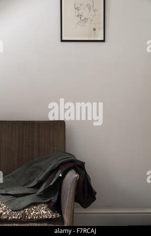 Clothes draped over a chair in George Bernard Shaw's bedroom at Shaw's ...