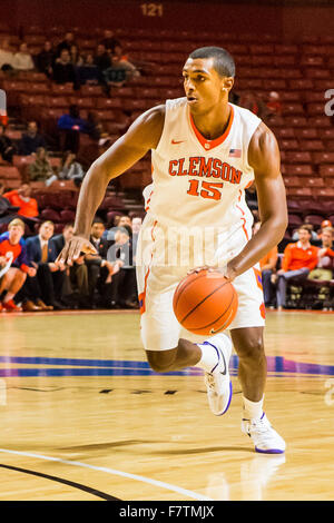 Clemson Tigers forward Donte Grantham (15) takes a 3 point shot during ...