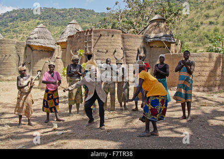Takienta (tower house) and Tamberma women, Koutammakou, "Land of the ...