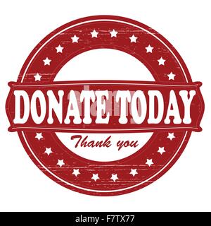 donate today stamp. donate today round sign. label on transparent ...
