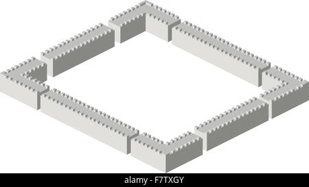 Wall fortress isometric icon Stock Vector Image & Art - Alamy