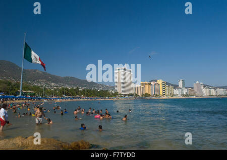 Tourist hotels and beaches along the Avenida Costera Miguel Aleman ...