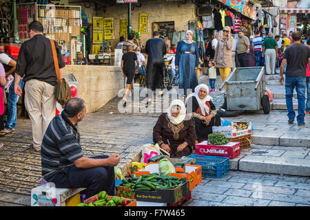 The Arab street market near the Damascus Gate in the old city of ...