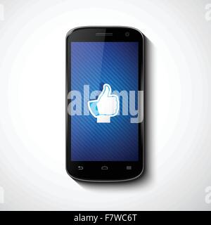 like, thumb, icon, smartphone, phone, hand, up, vector, minimalist ...
