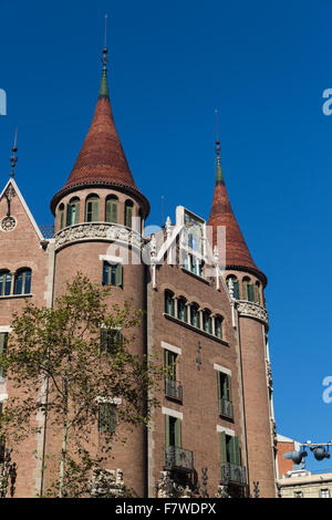 Modernist house like a castle in Barcelona city Stock Photo - Alamy