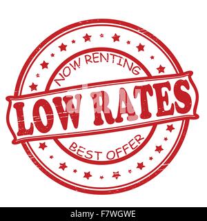low rates stamp. round grunge sign with ribbon Stock Vector Image & Art ...