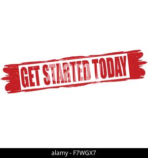 get started sign. get started grunge red stamp. Label Stock Vector ...