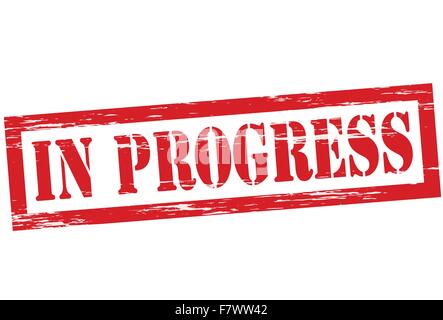 in progress stamp. in progress rectangular sign isolated on transparent ...