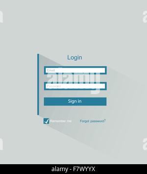 A vector of the login page icon with the username and password fields ...