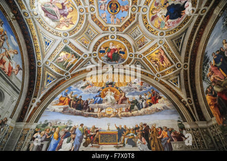 Ceiling Fresco of Stanza della Signatura in Vatican Museums, Vatican ...