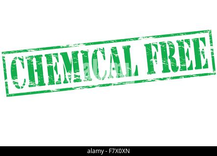 chemical free stamp. chemical free rectangular sign isolated on ...