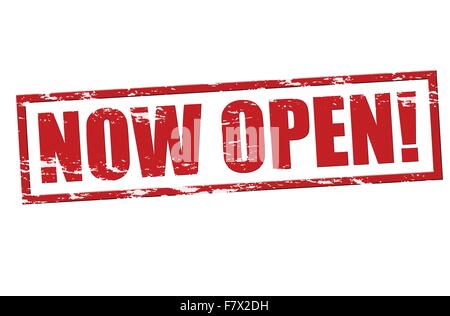 now open stamp. now open rectangular sign isolated on transparent ...