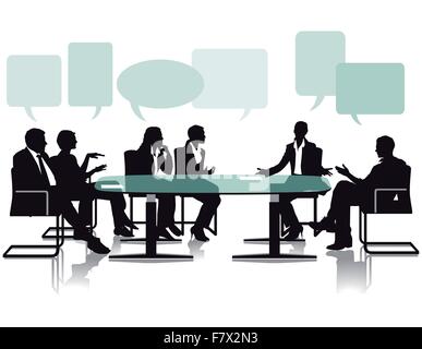 businessman and businesswoman discussion in office cartoon flat vector ...