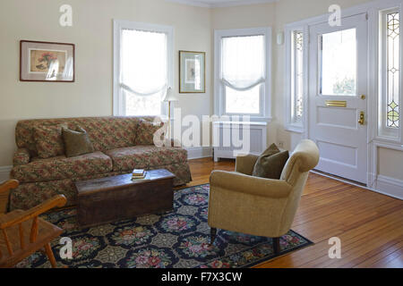 Main reception room (living room, parlor) at entrance with view through ...