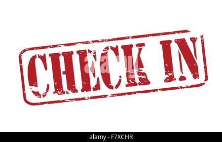 check in stamp. check in rectangular sign isolated on transparent ...