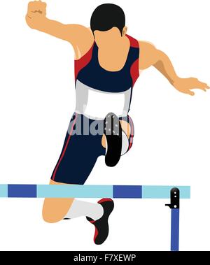 illustration of a track and field athlete running done in sketch ...