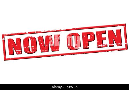now open stamp. now open rectangular sign isolated on transparent ...