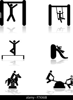 playground park outdoor play icons set vector Stock Vector Image & Art ...