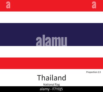 Thailand flag, official colors and proportion correctly. National ...