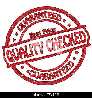 quality checked red round stamp Stock Vector Image & Art - Alamy