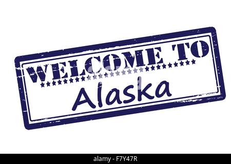 welcome to Alaska blue stamp Stock Vector Image & Art - Alamy