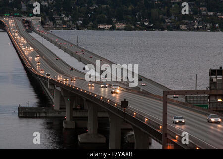 I-90 Bridge, Seattle, Mercer Island, Bellevue, Washington State Stock ...