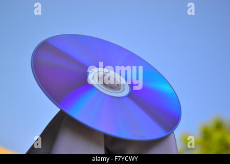 Surface of a DVD CD reflecting lights of different wavelengths Stock ...