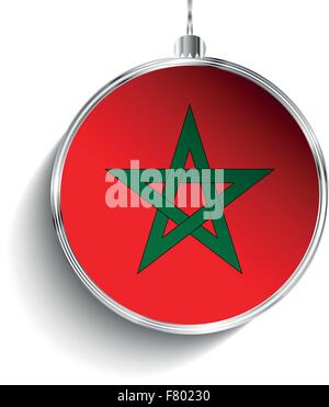 Glass light ball with flag of Morocco. Round sphere, template icon ...