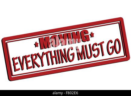 Everything must go grunge rubber stamp on white background, vector ...
