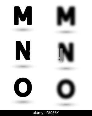 sharp and unsharp alphabet letters / font Stock Vector Image & Art - Alamy