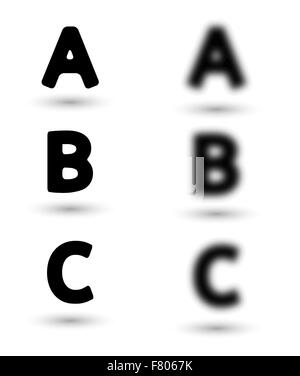 sharp and unsharp alphabet letters / font Stock Vector Image & Art - Alamy