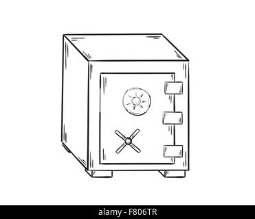 drawing safe box metal bank security Stock Vector Image & Art - Alamy