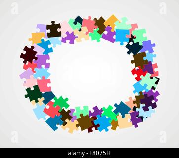 set of colorful jigsaw puzzle pieces template vector illustration Stock ...
